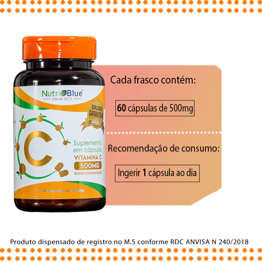 Vitamina C (60 cápsulas)⑩| Para que serve, porque tomar? - nutriblue